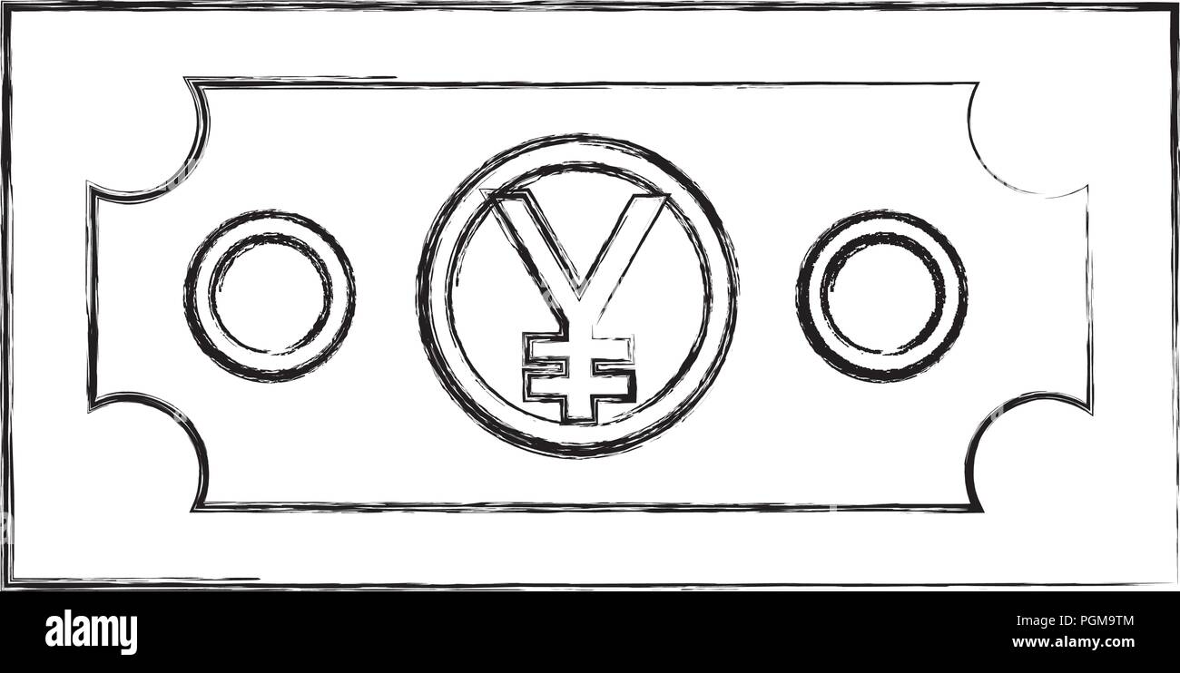 banknote yen currency money cash vector illustration hand drawing Stock ...