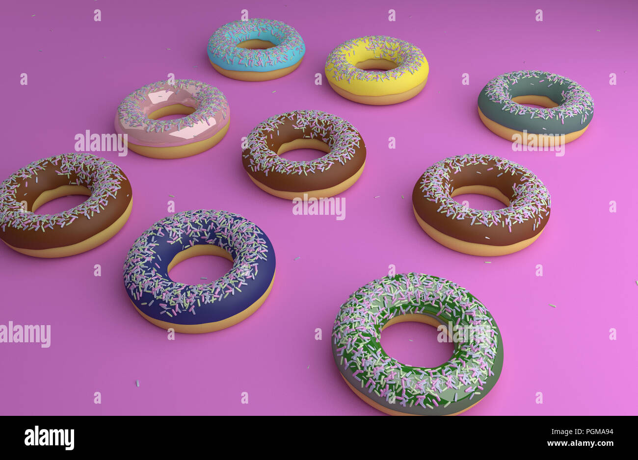 Cute pink donut illustration hi-res stock photography and images - Alamy
