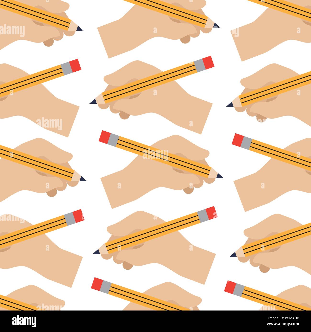 Woman thinking holding pencil Stock Vector Images - Alamy