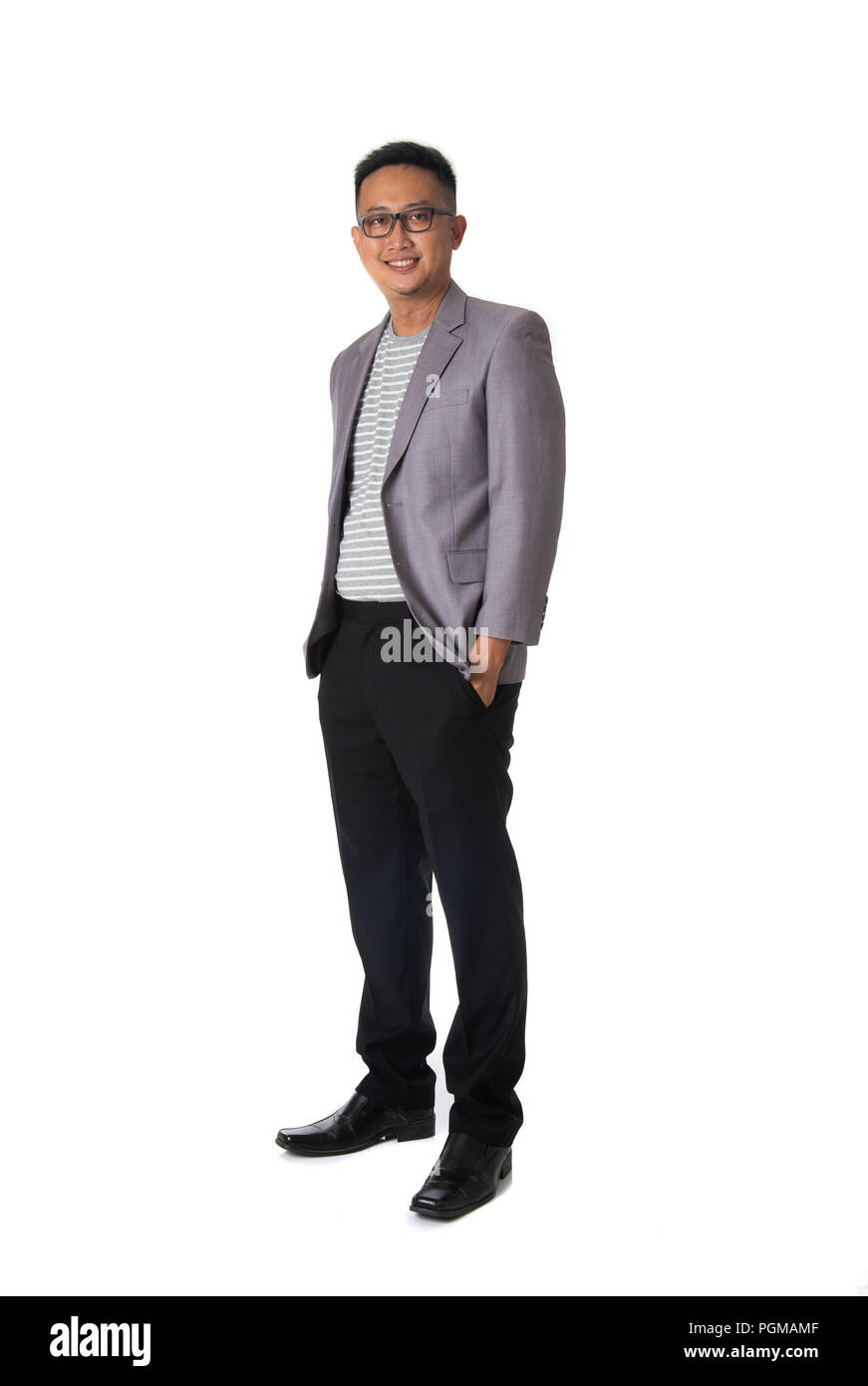 malay business man isolated on white full body Stock Photo - Alamy