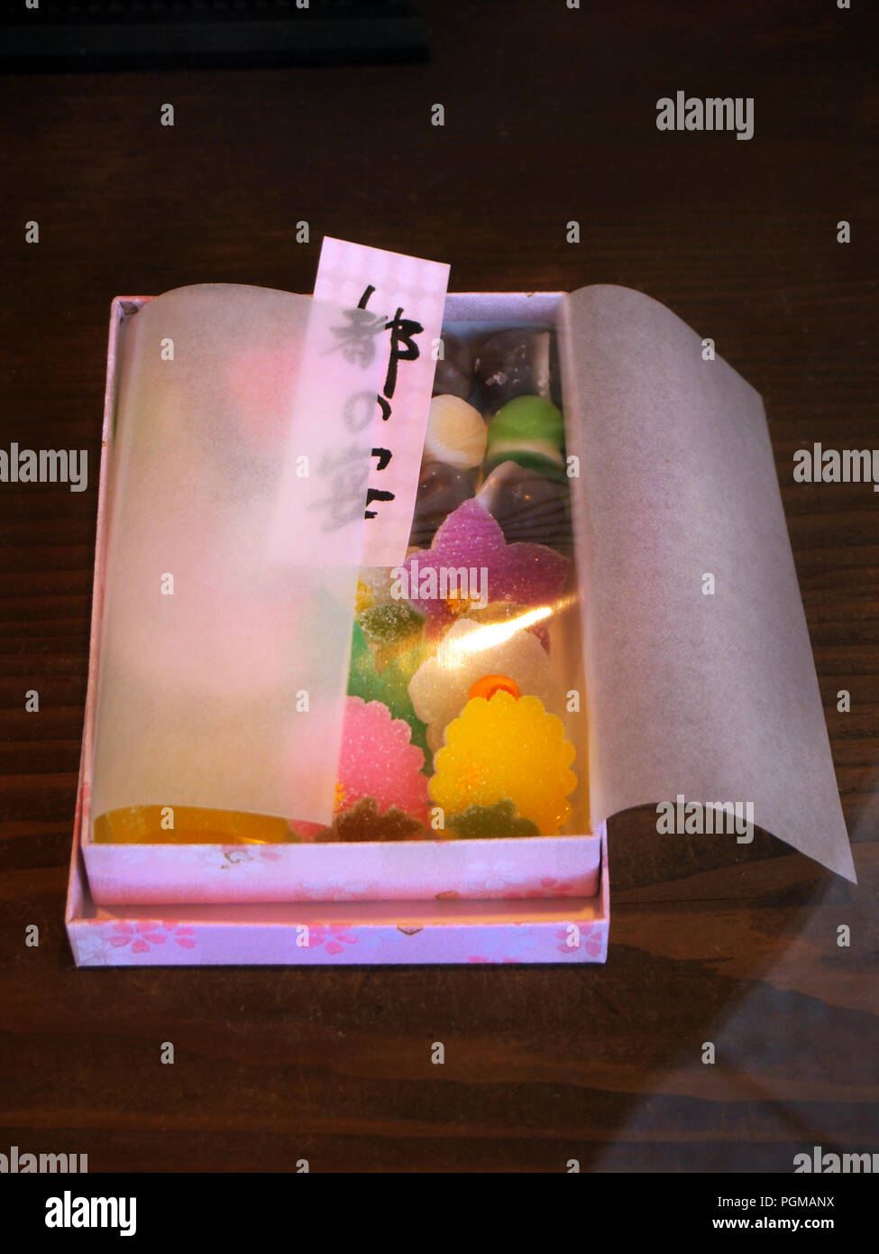 Japanese sweets in a showcase in Kyoto Stock Photo - Alamy