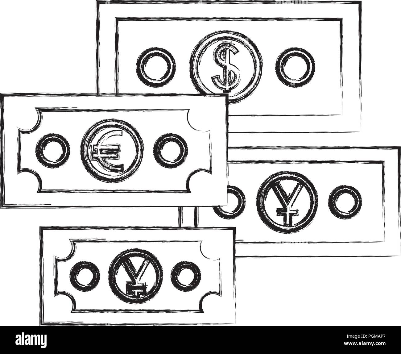 International currencies bills Stock Vector Images - Alamy