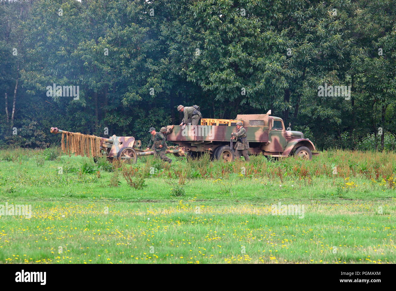A world war two German tank manouevers in a display area ar Detling ...