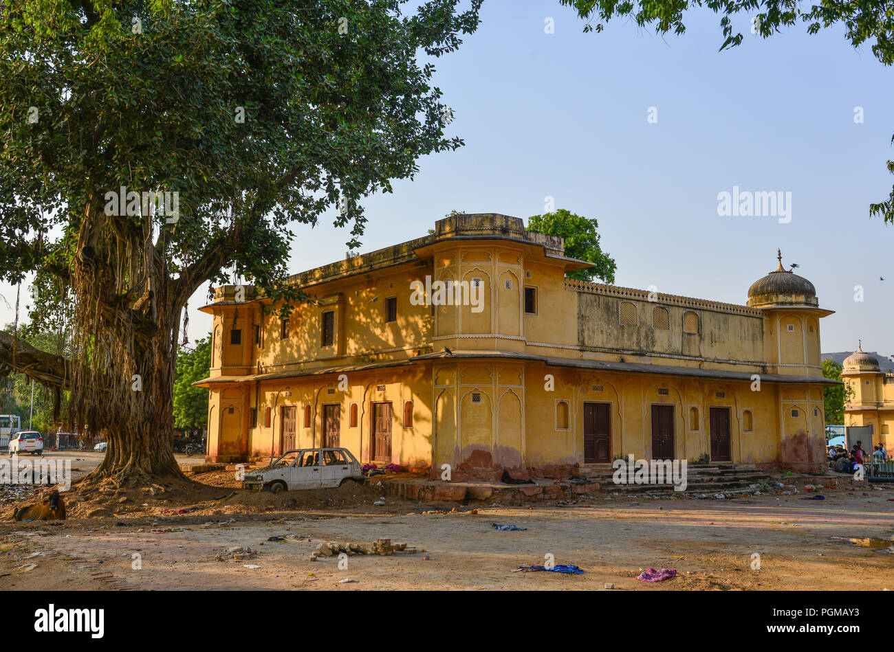 Jaipur, India - Nov 1, 2017. Old buildings located at Pink City in ...