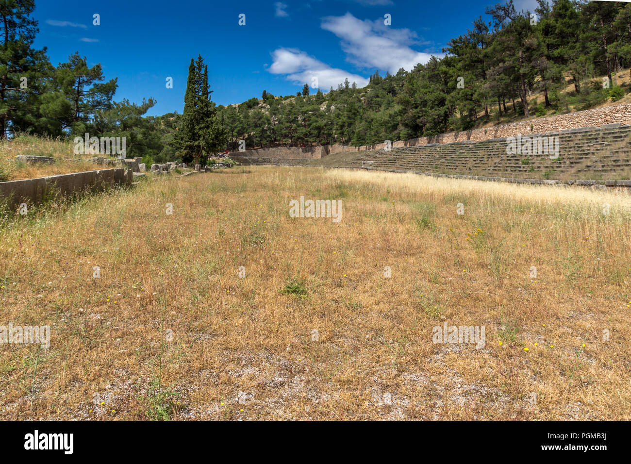 Panoramic view of Stadium at Ancient Greek archaeological site of ...
