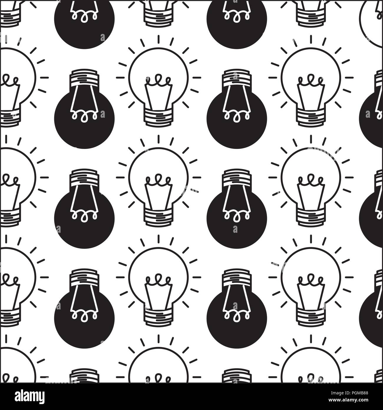 light bulbs idea creativity innovation pattern vector illustration ...