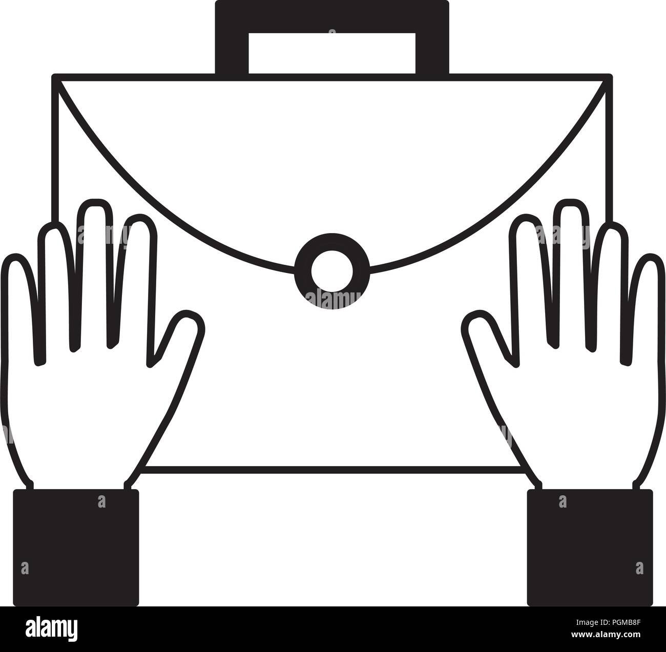 hands with business briefcase corporate vector illustration Stock ...