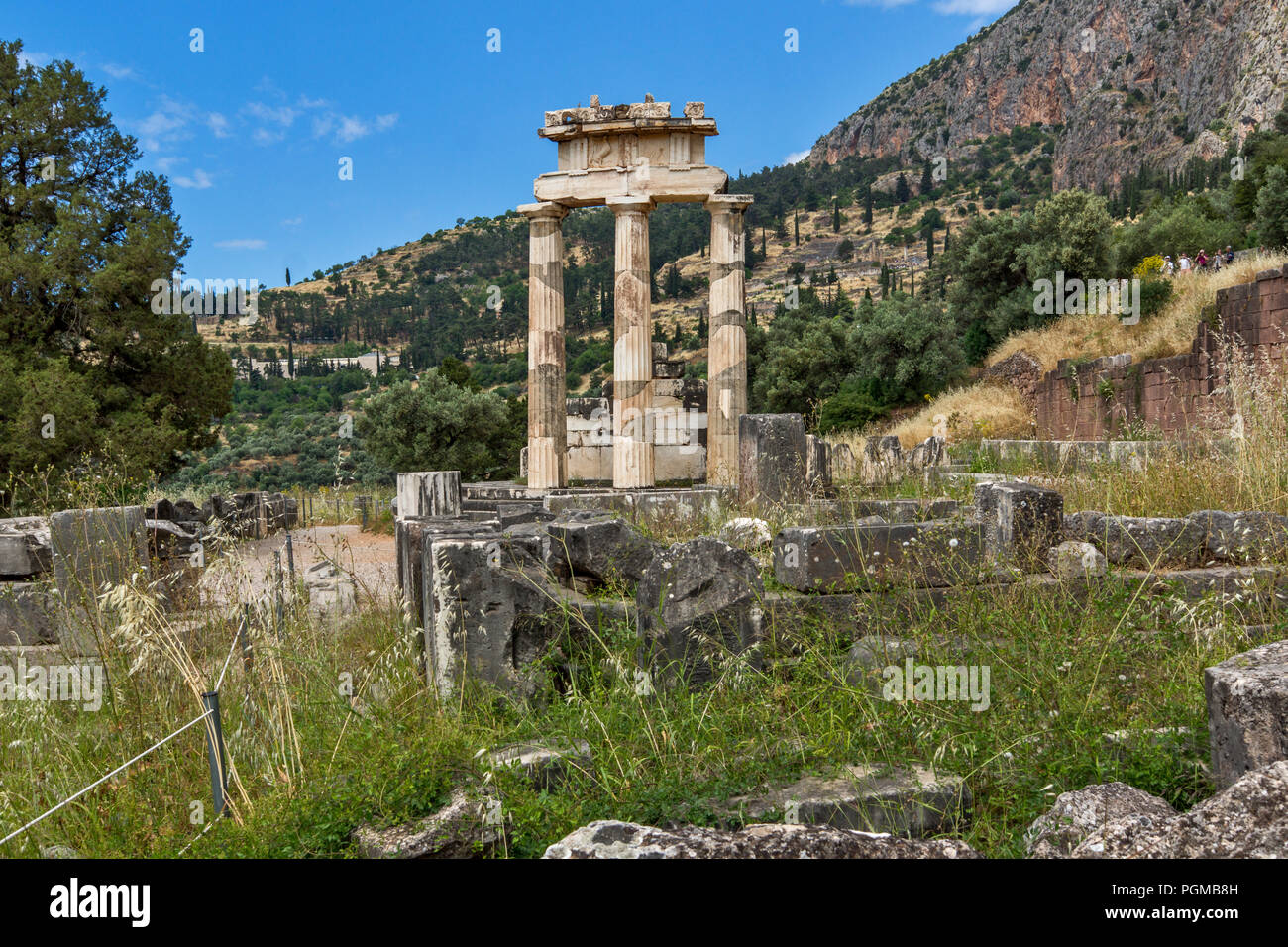 Amazing view of Ruins and Athena Pronaia Sanctuary at Ancient Greek ...