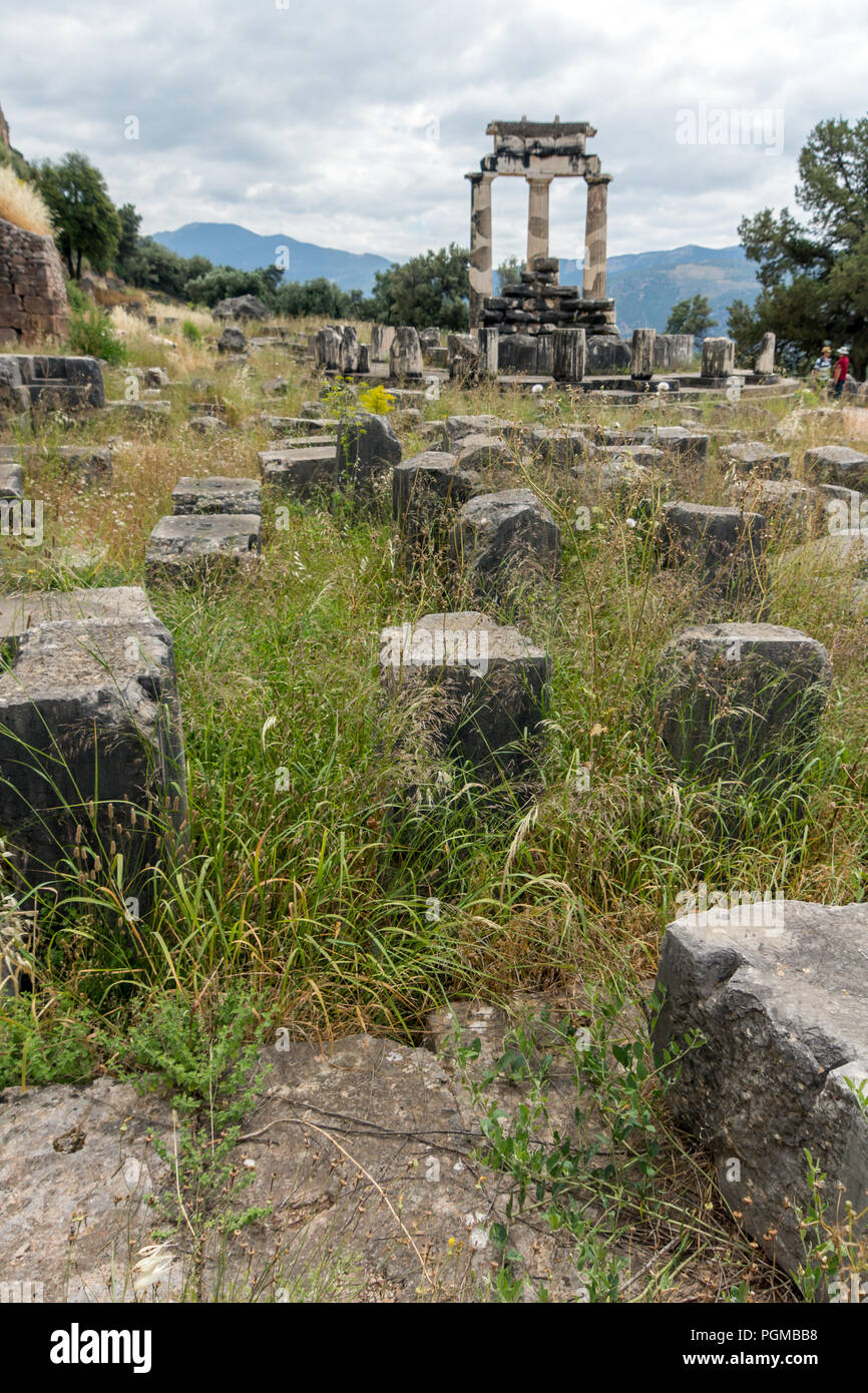 Amazing view of Ruins and Athena Pronaia Sanctuary at Ancient Greek ...