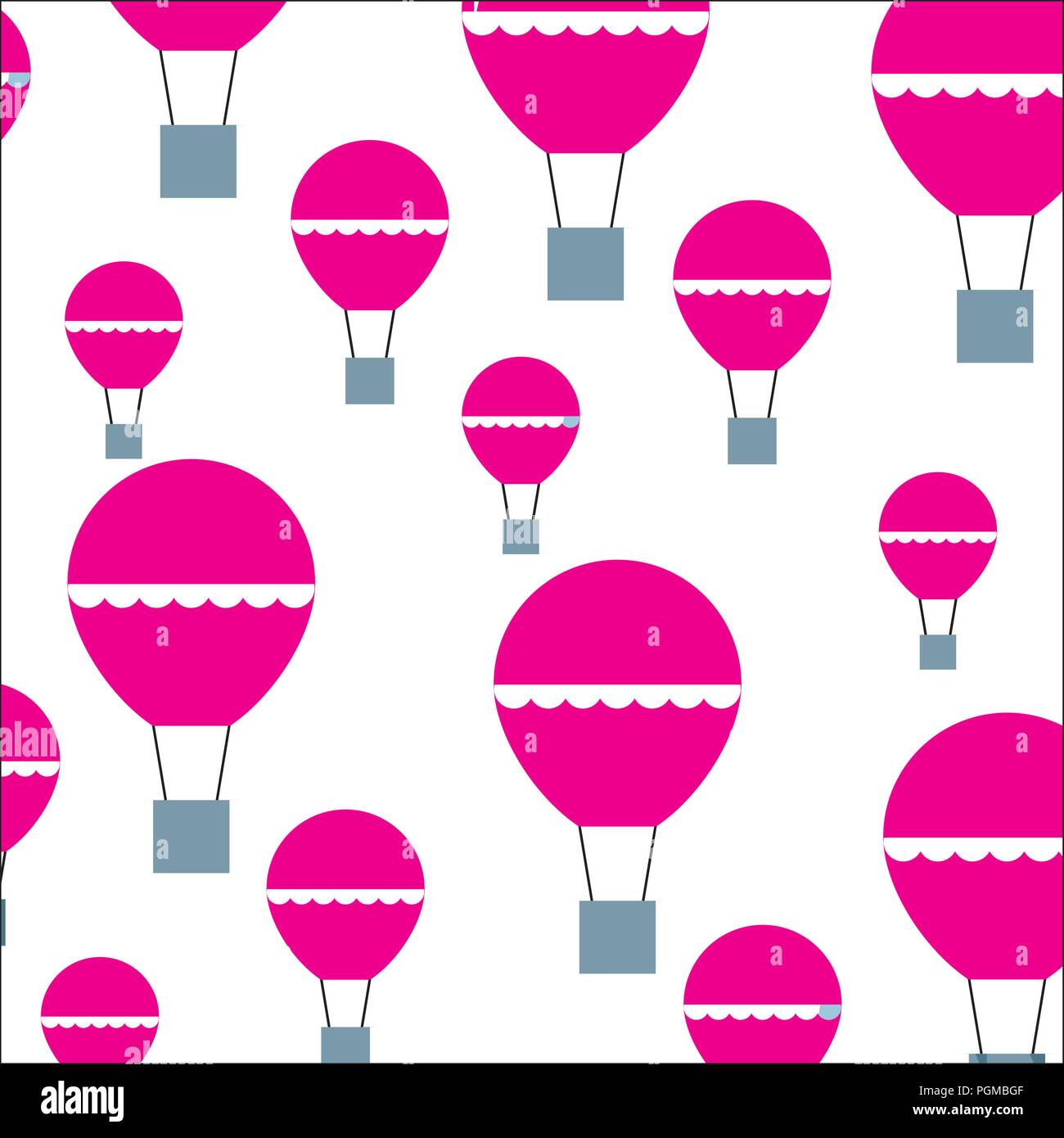balloon air hot flying pattern vector illustration design Stock Vector ...