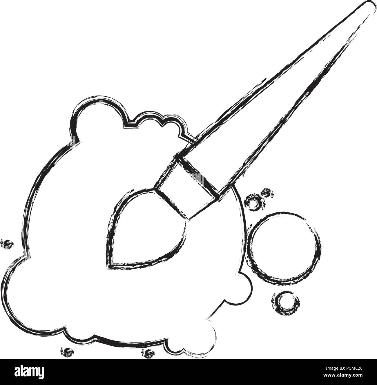 paint brush spot sketch design vector illustration hand drawing Stock ...