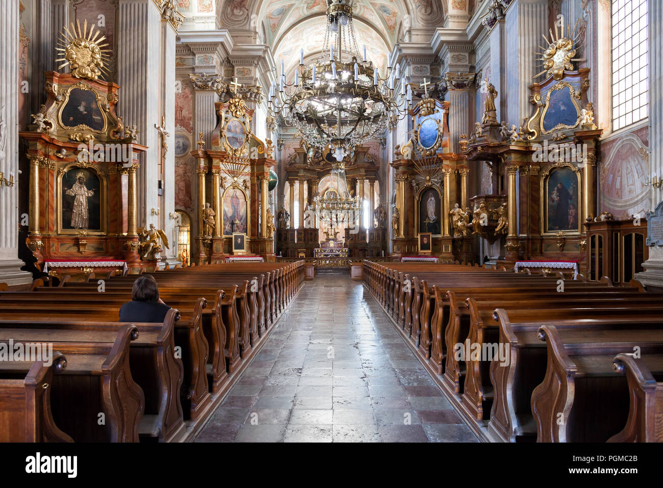 Saint Anne Church Baroque interior in Warsaw, Poland Stock Photo - Alamy