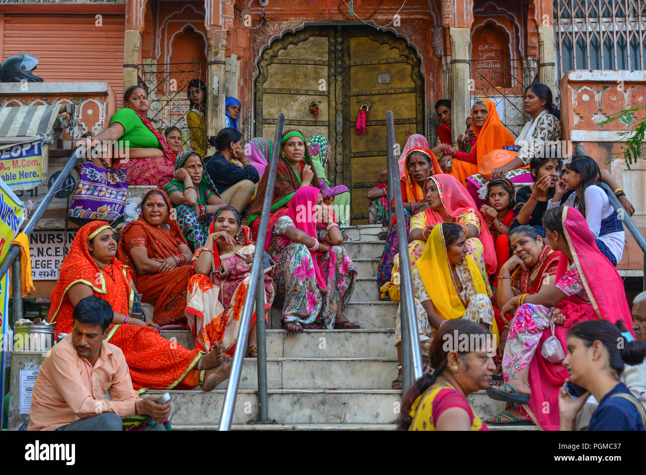 Indian Old Woman Saree With Young Lady High Resolution Stock ...