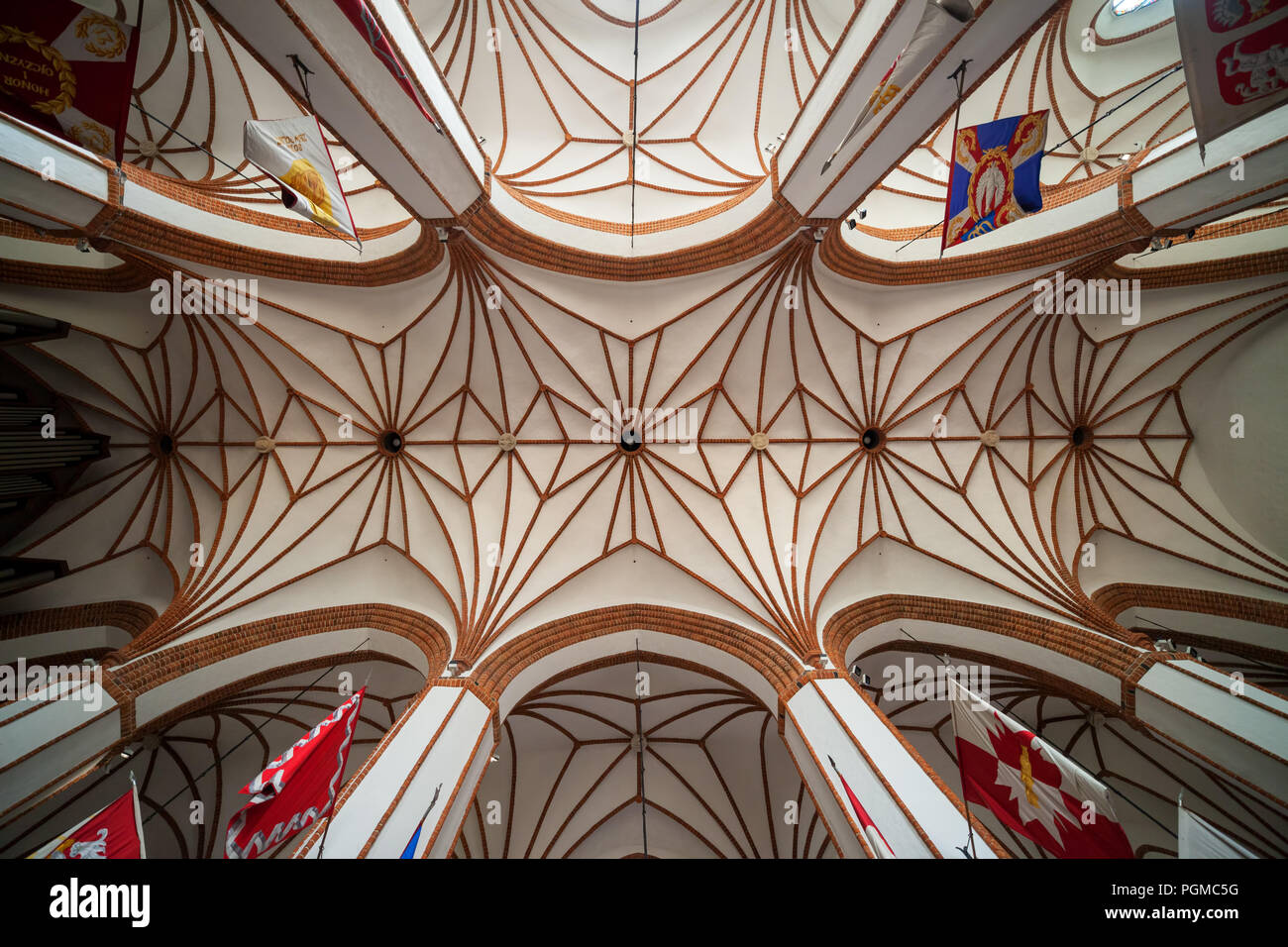Gothic rib vault in Archcathedral Basilica of St. John the Baptist in ...