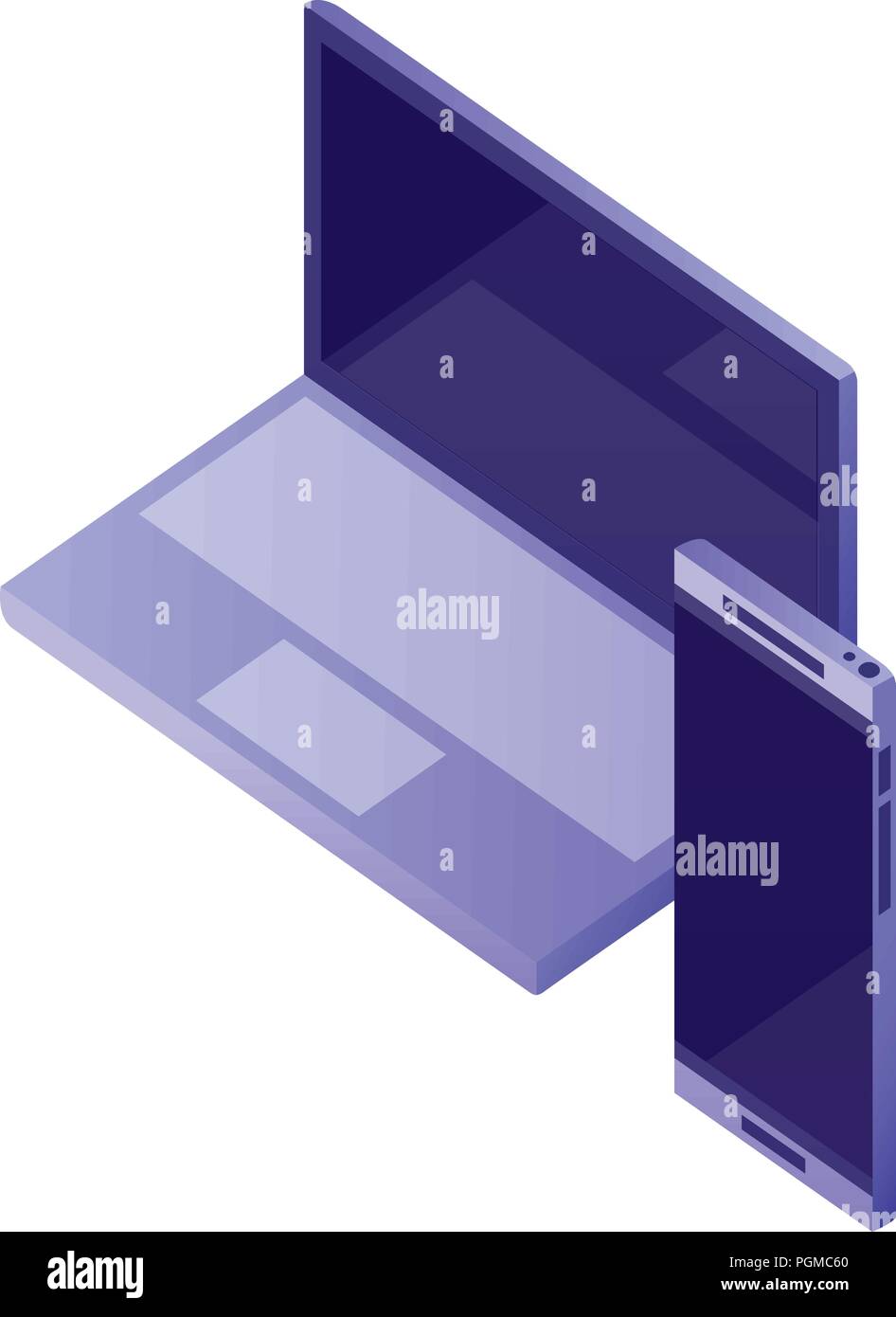 laptop computer and smartphone digital devices vector illustration ...