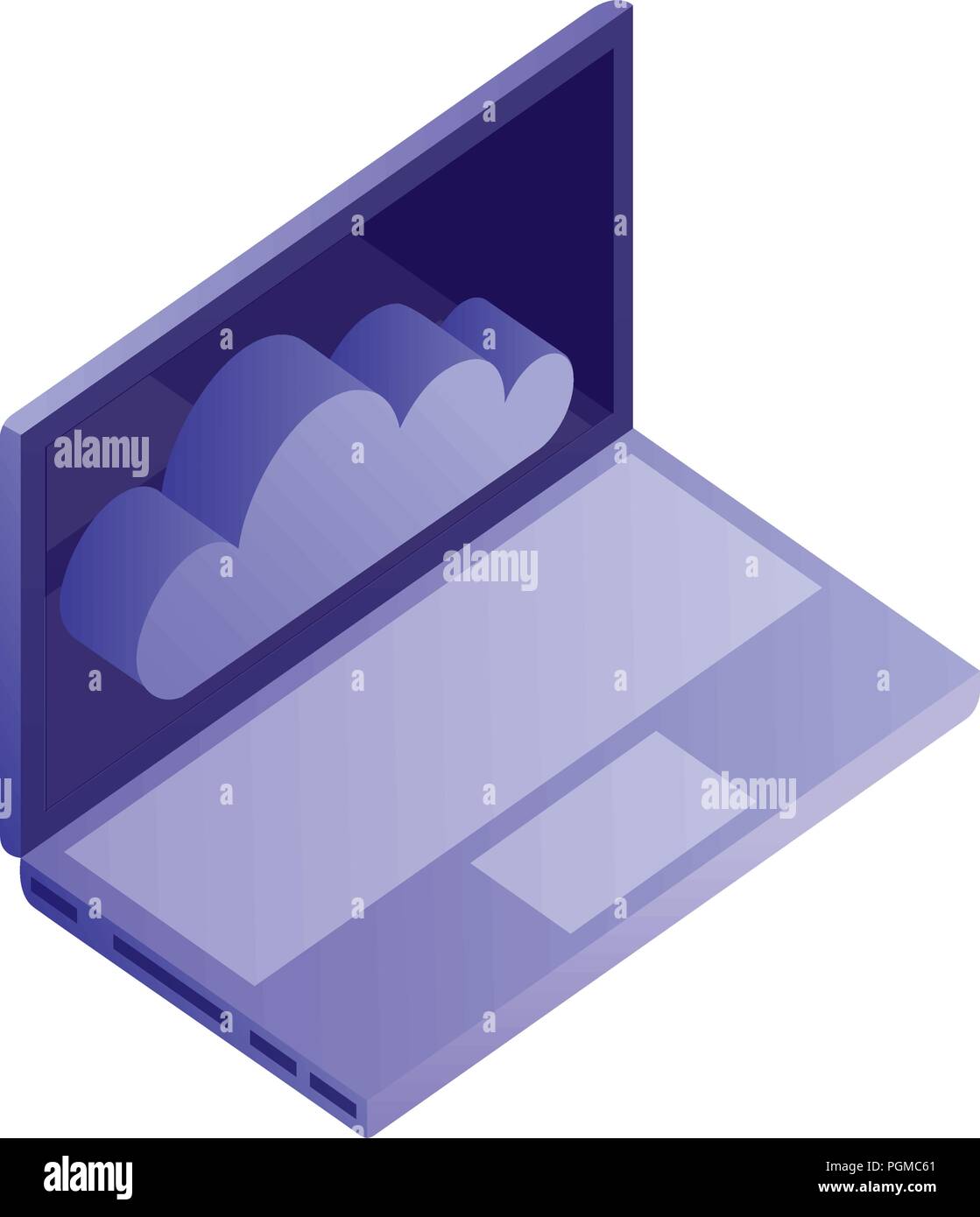 laptop computer cloud storage network data vector illustration Stock ...