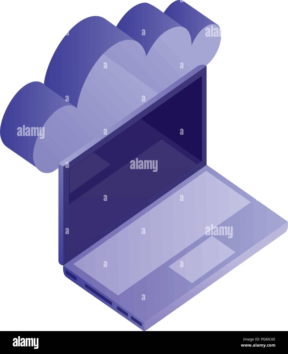 laptop computer cloud storage network data vector illustration Stock ...