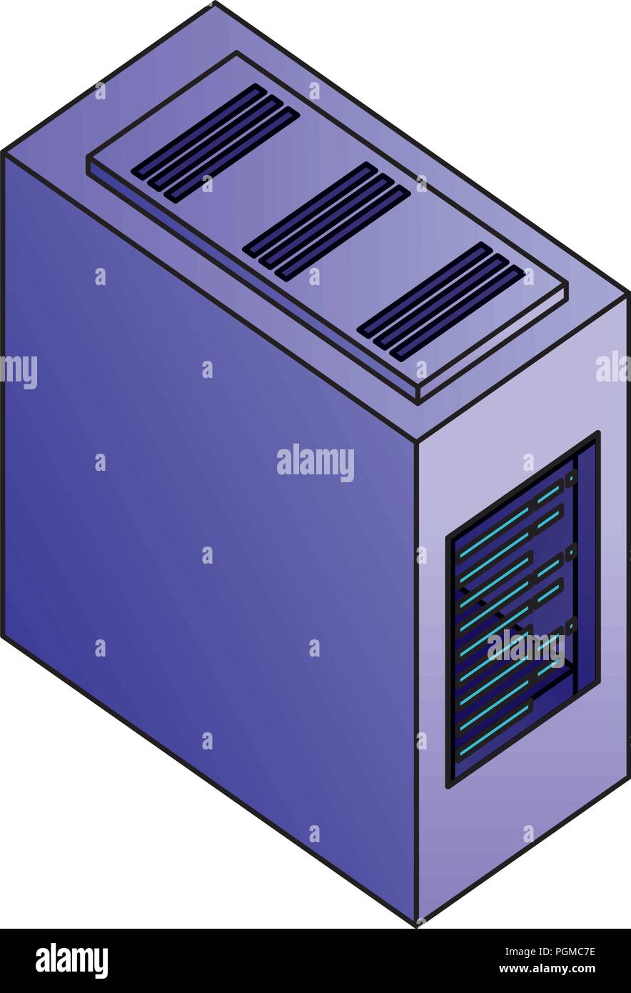 computer server case cpu hardware vector illustration Stock Vector ...