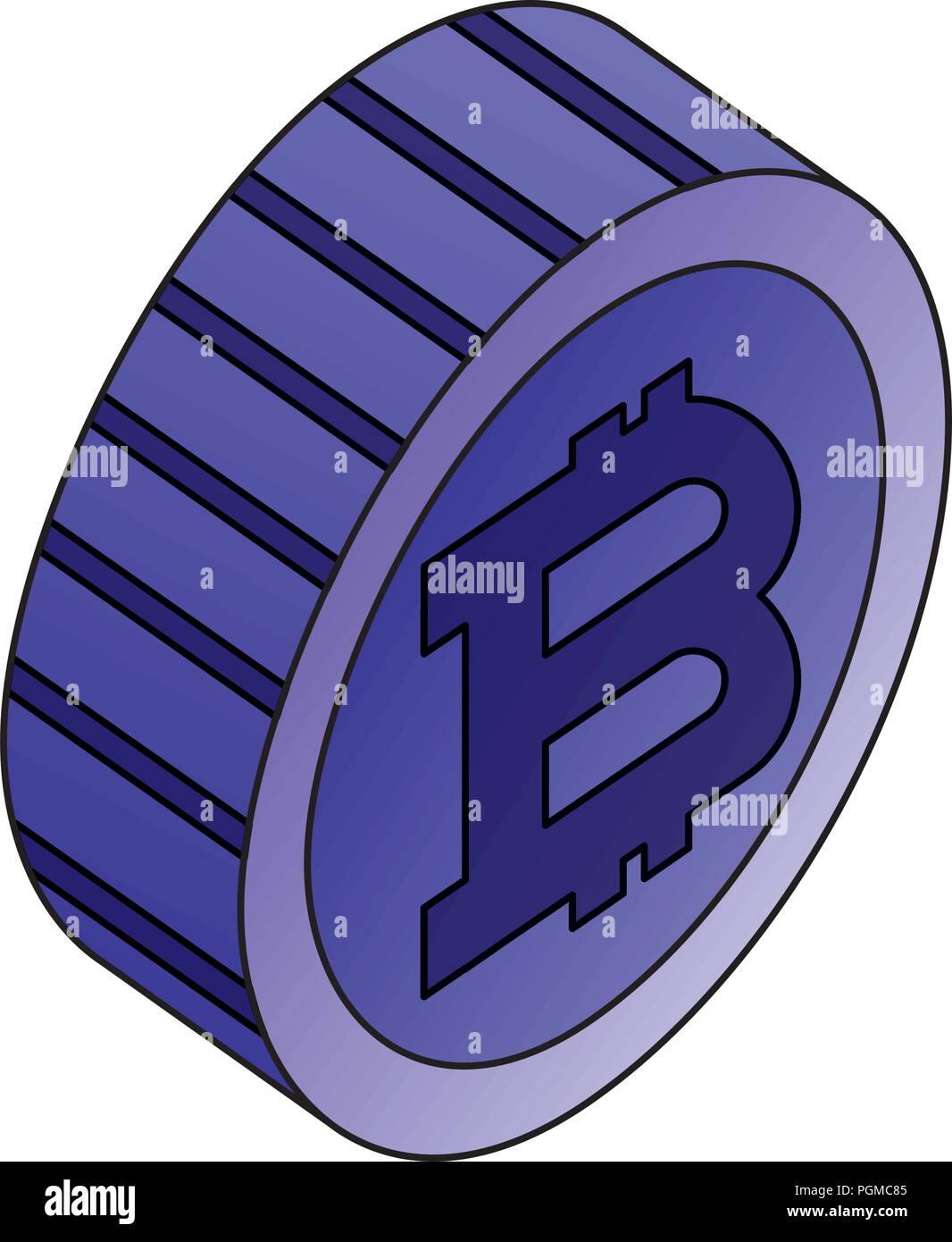 currency coin bitcoin digital virtual money vector illustration Stock ...