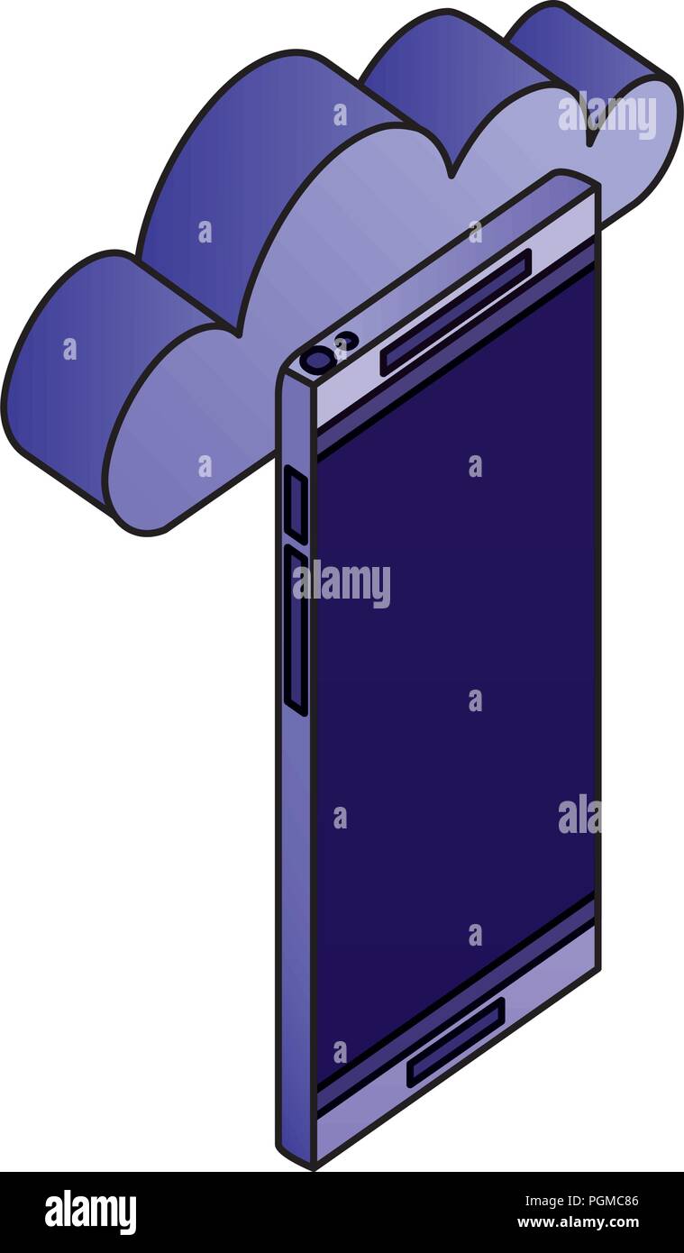 smartphone cloud computing storage network data vector illustration ...