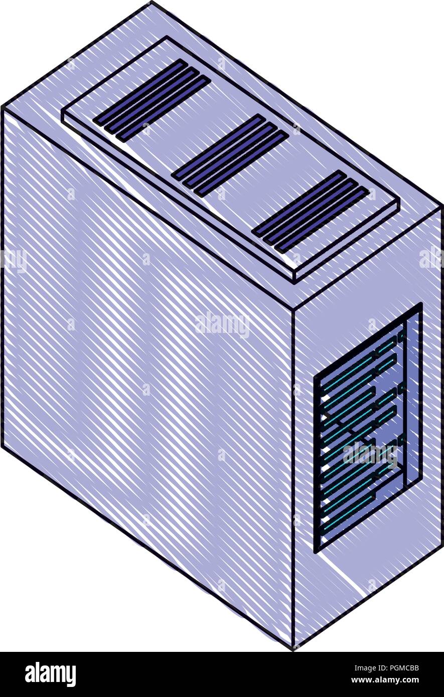 computer server case cpu hardware vector illustration Stock Vector ...