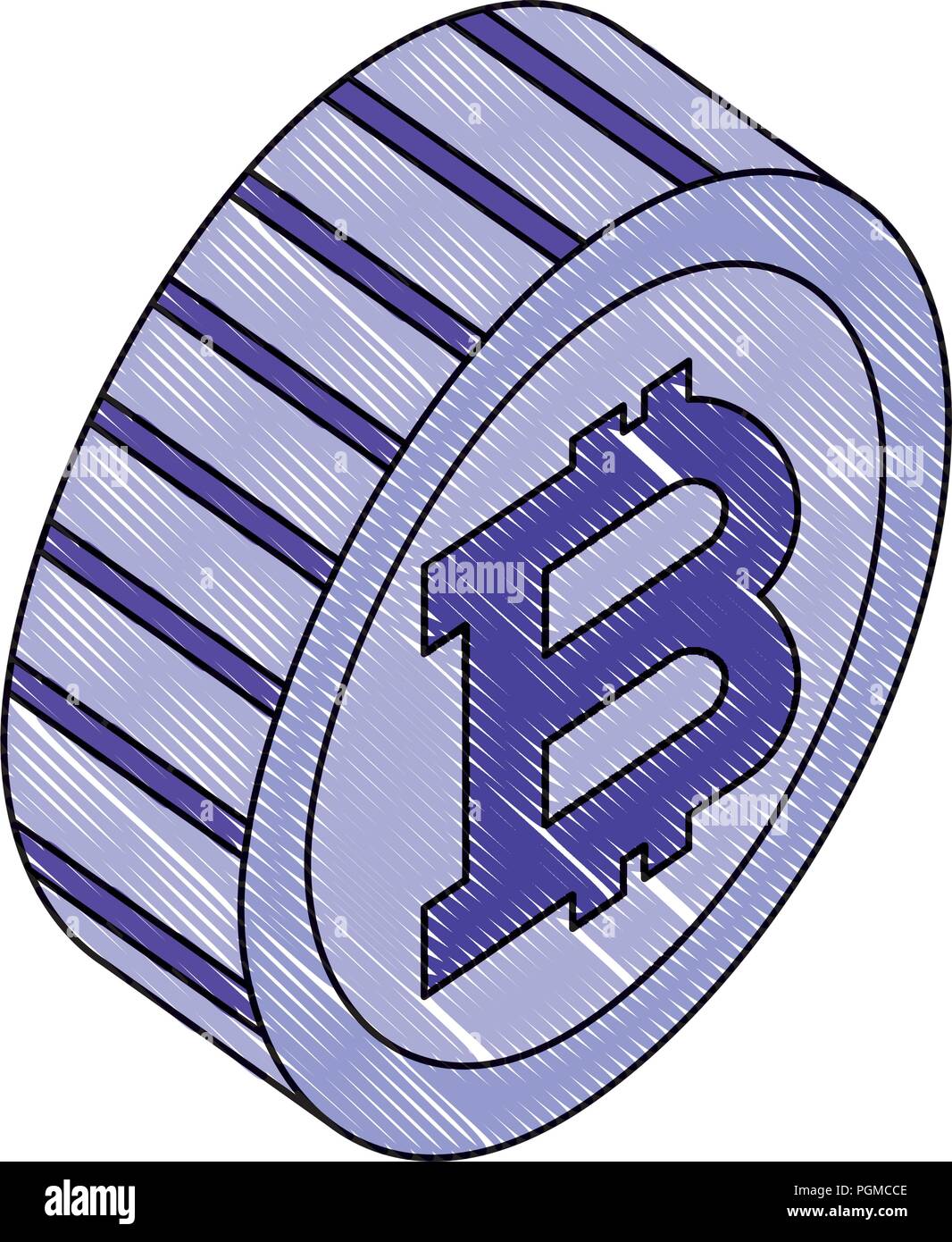 currency coin bitcoin digital virtual money vector illustration Stock ...