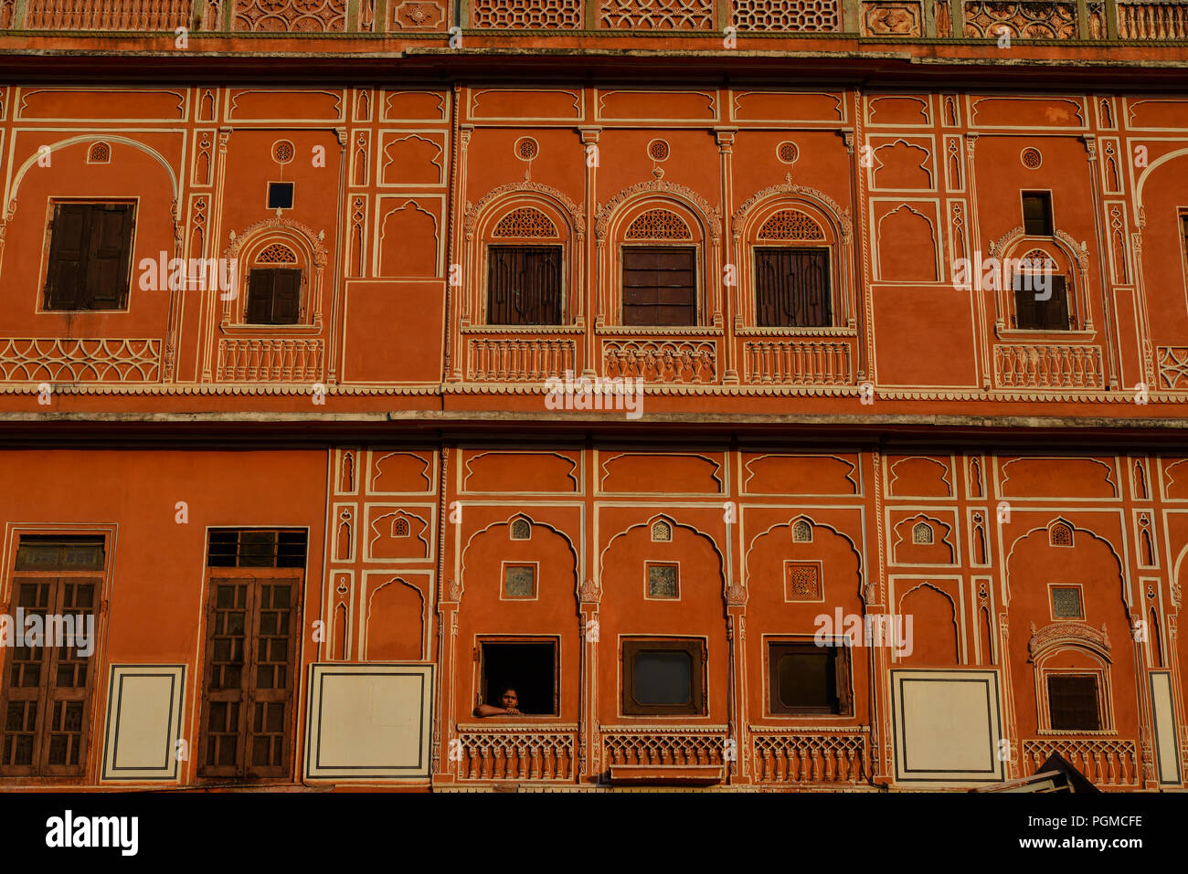 Jaipur, India - Nov 1, 2017. Old buildings located at Pink City in ...