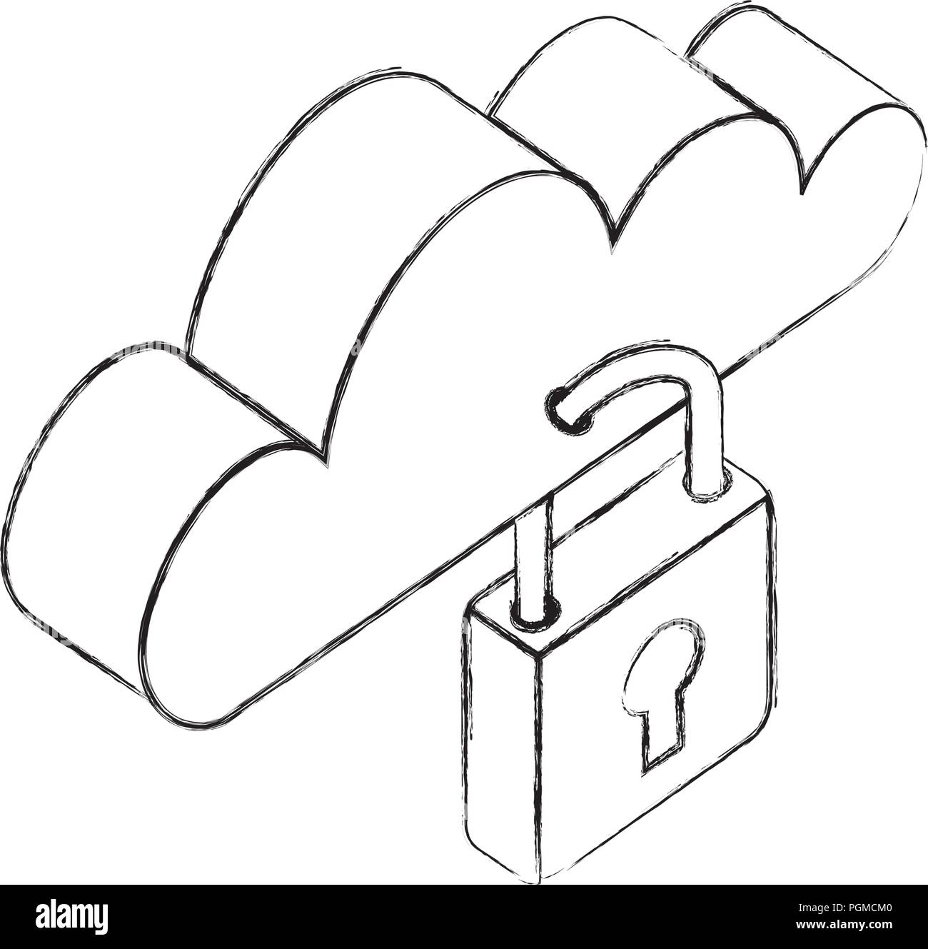 cloud computing storage security protection data vector illustration ...