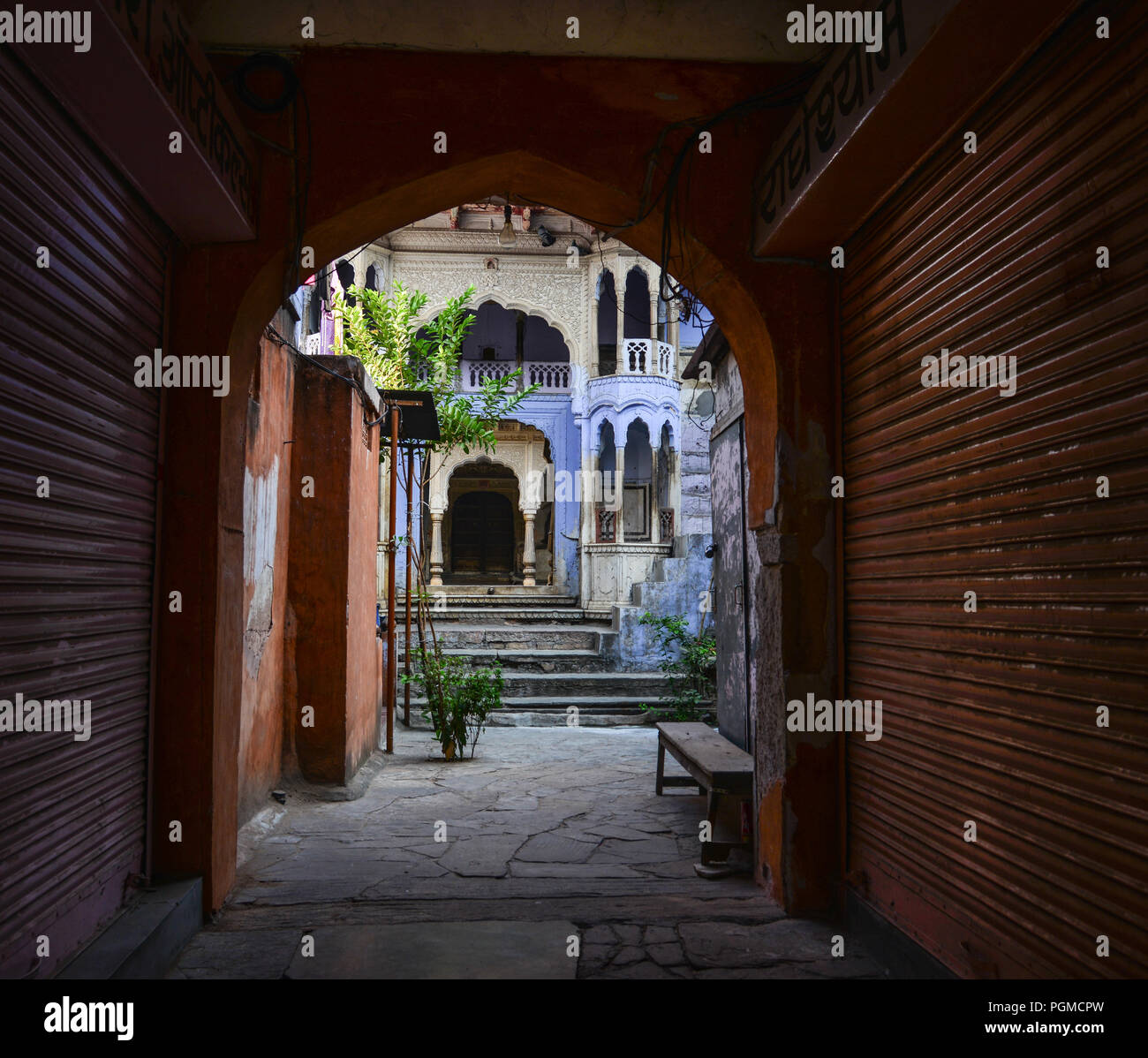 Jaipur, India - Nov 1, 2017. Old buildings located at Pink City in ...