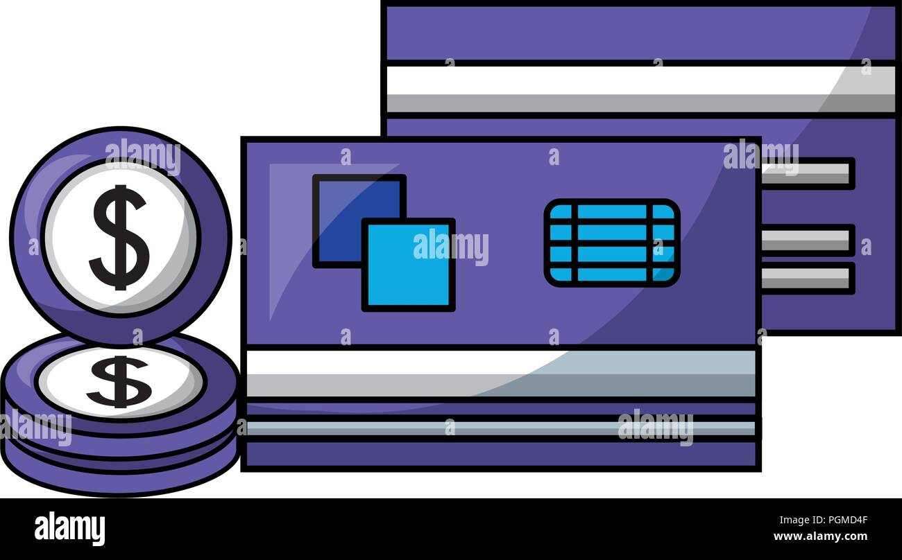 Card dollars coins Stock Vector Images - Alamy