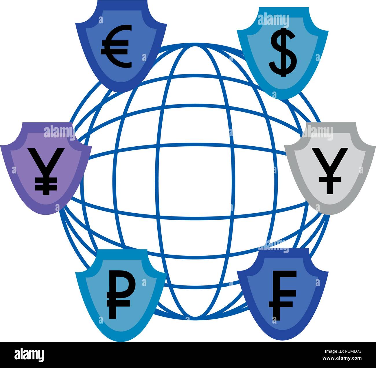 World foreign exchange shield Stock Vector Images - Alamy