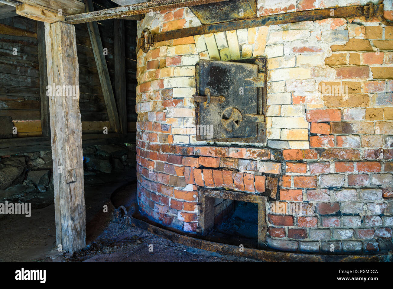 Large vintage brick kiln in old industrial building Stock Photo - Alamy