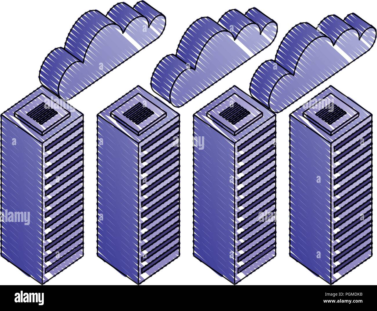 Cloud inside server room Stock Vector Images - Alamy