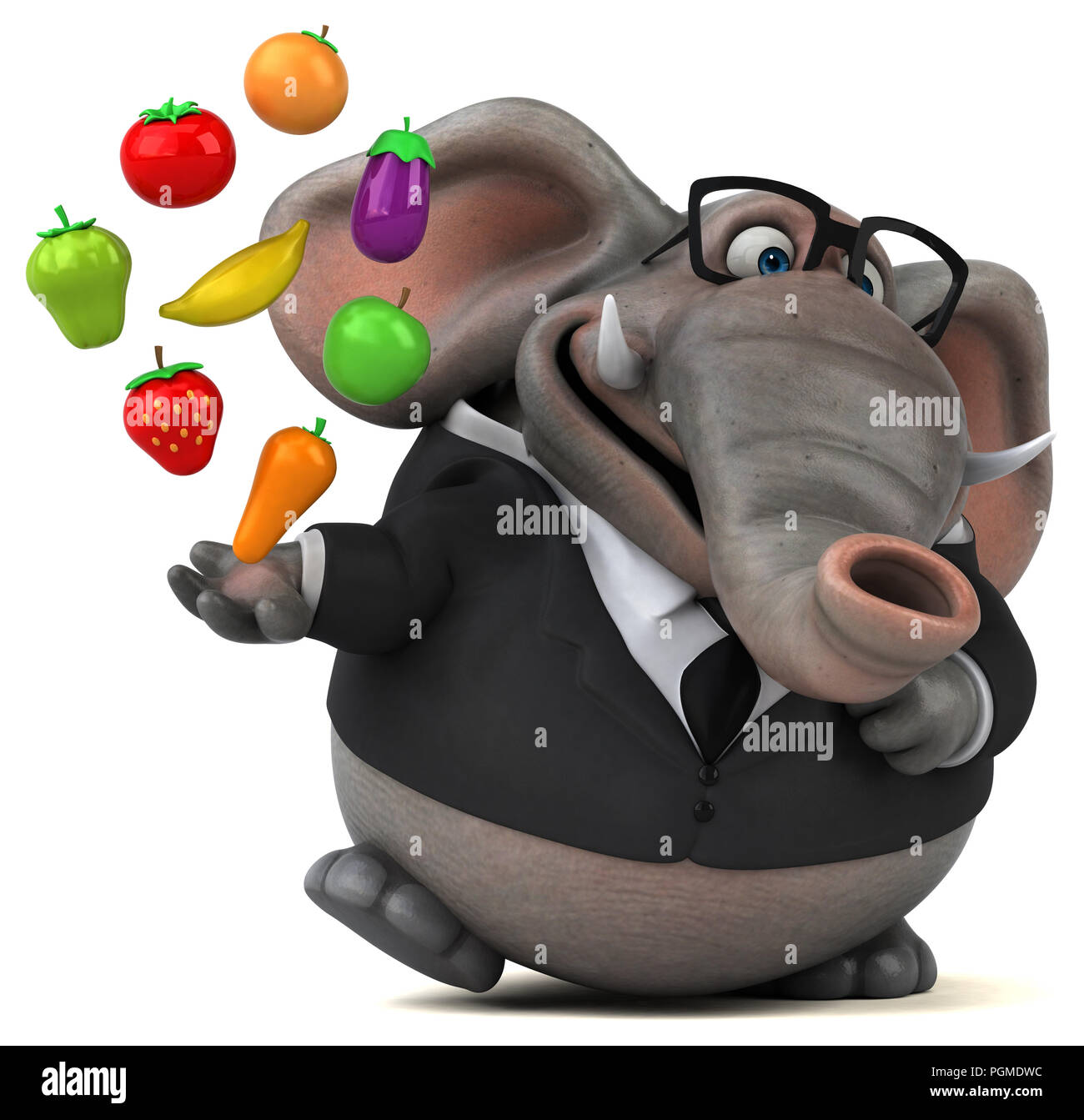 Fun elephant - 3D Illustration Stock Photo - Alamy