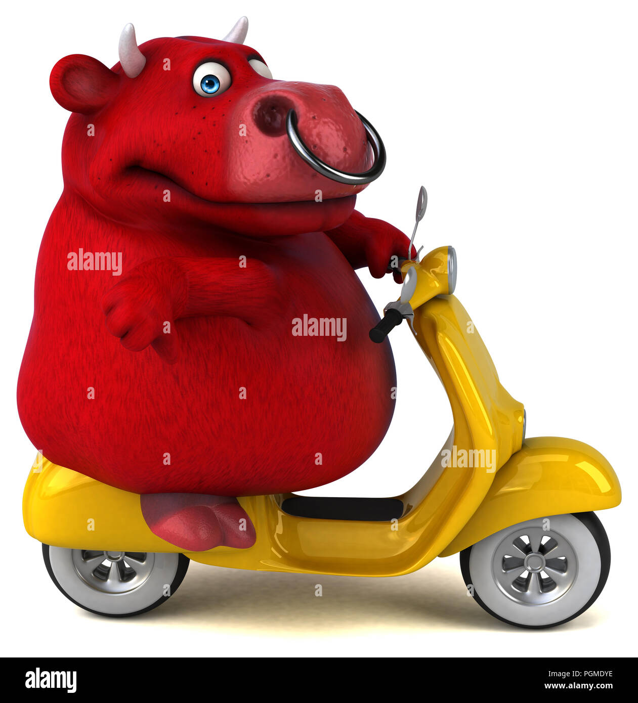 Fun red bull - 3D Illustration Stock Photo - Alamy