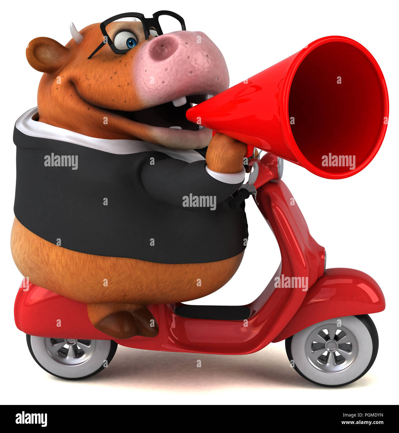 Fun cow - 3D Illustration Stock Photo - Alamy