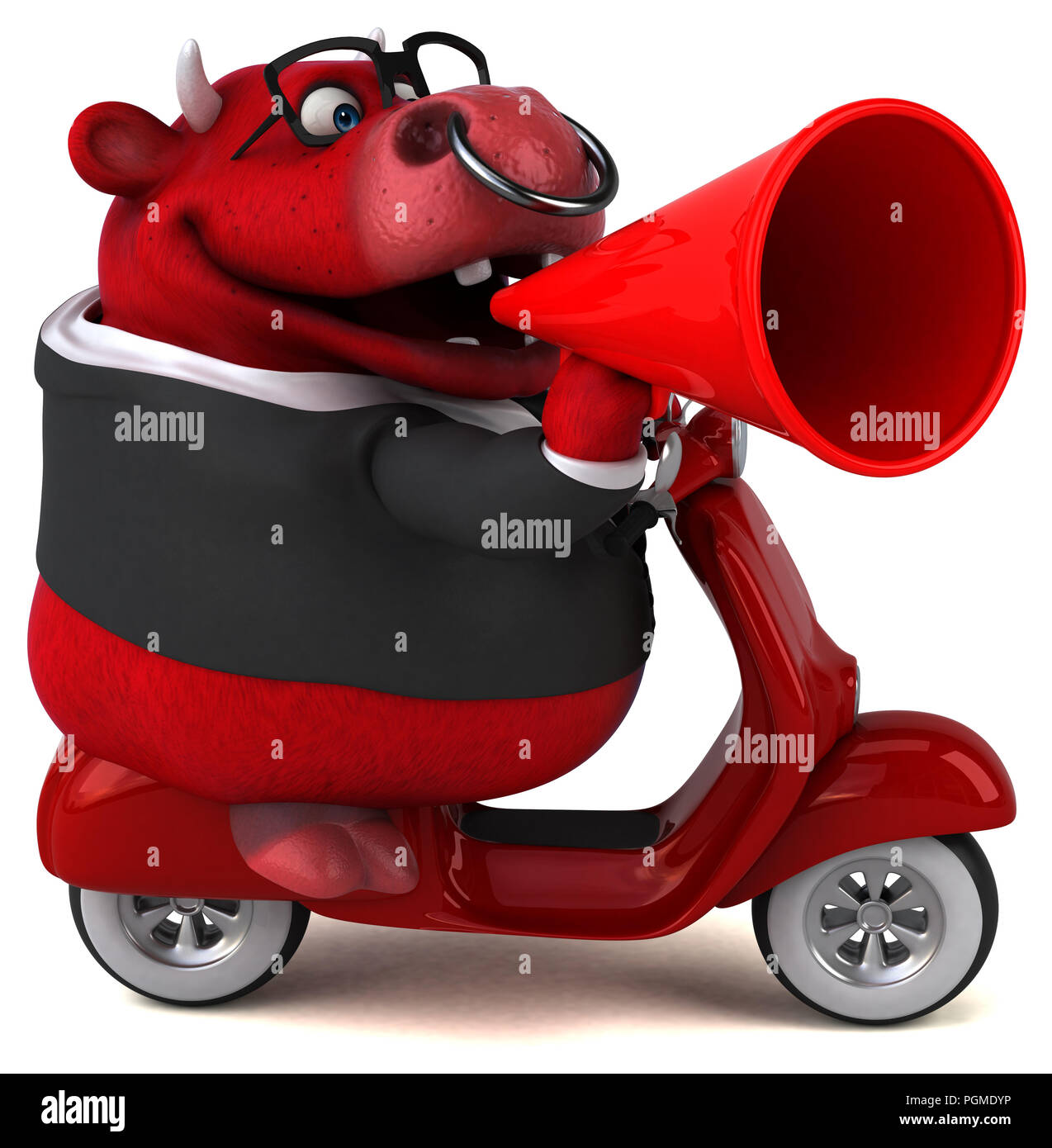 Fun red bull - 3D Illustration Stock Photo - Alamy
