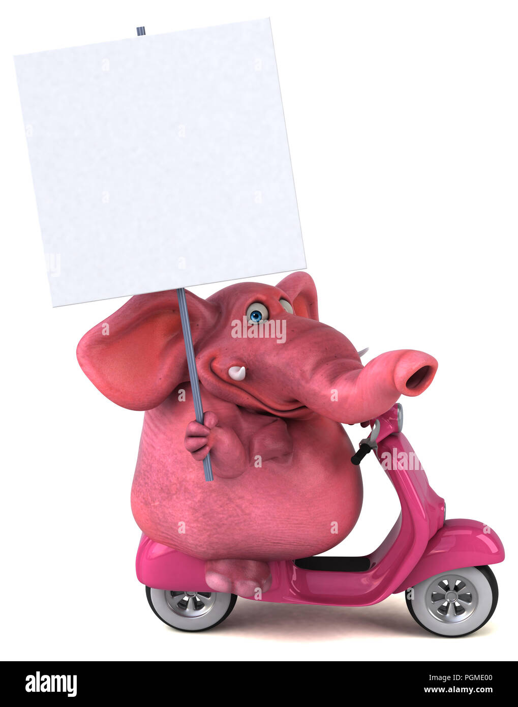 Fun elephant - 3D Illustration Stock Photo - Alamy