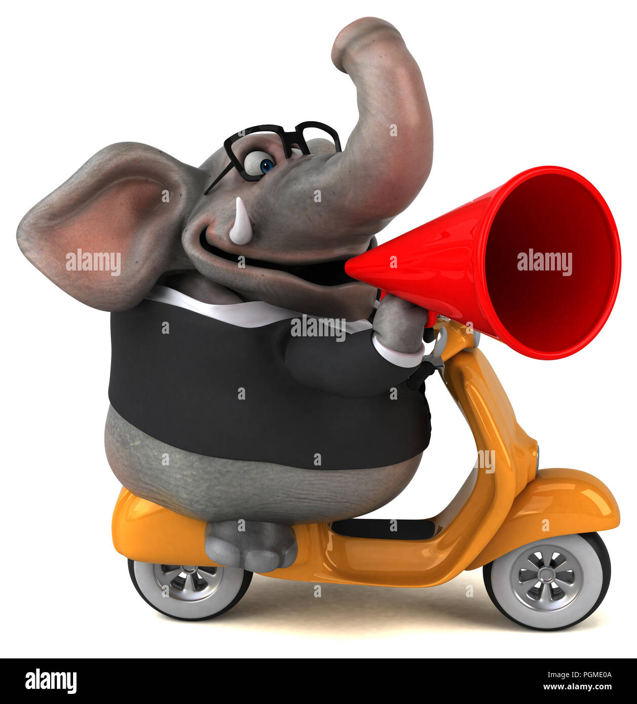Fun elephant - 3D Illustration Stock Photo - Alamy