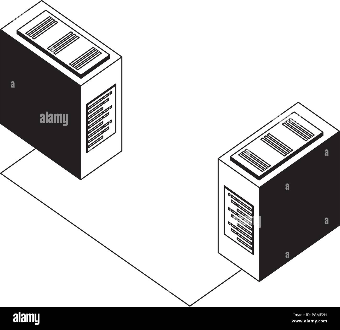 servers data center with circuit isometric icon Stock Vector Image ...