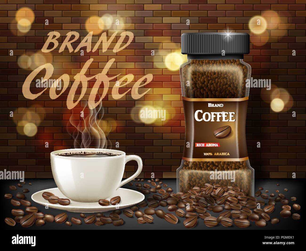 Instant coffee ad Stock Vector Images - Alamy