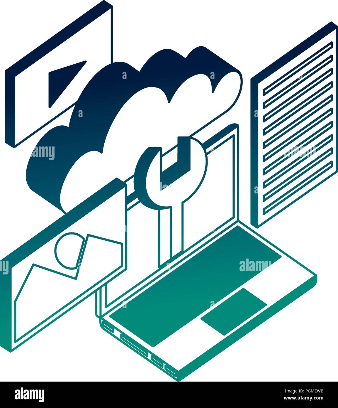 Laptop isolated apps Stock Vector Images - Alamy