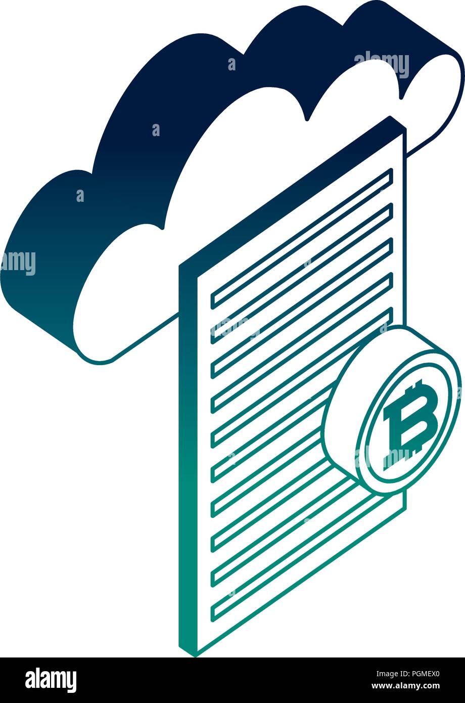 cloud computing storage document bitcoin currency Stock Vector Image ...
