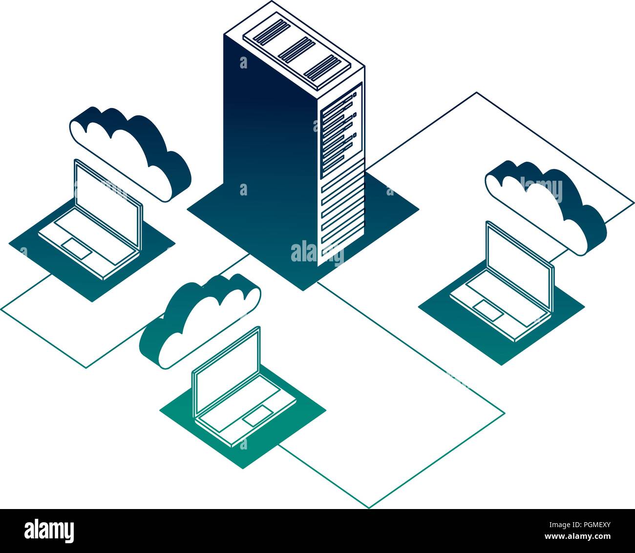 cloud computing laptops dataserver center transfer connection Stock Vector Image & Art - Alamy