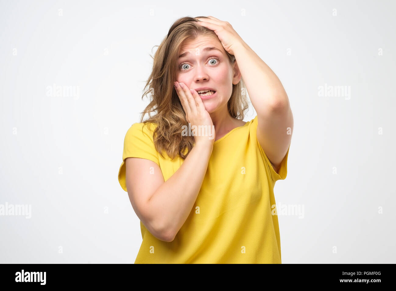 Teen girl shocked startled hi-res stock photography and images - Alamy