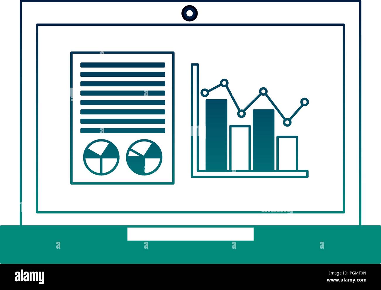 laptop business report statistics diagram document Stock Vector Image ...