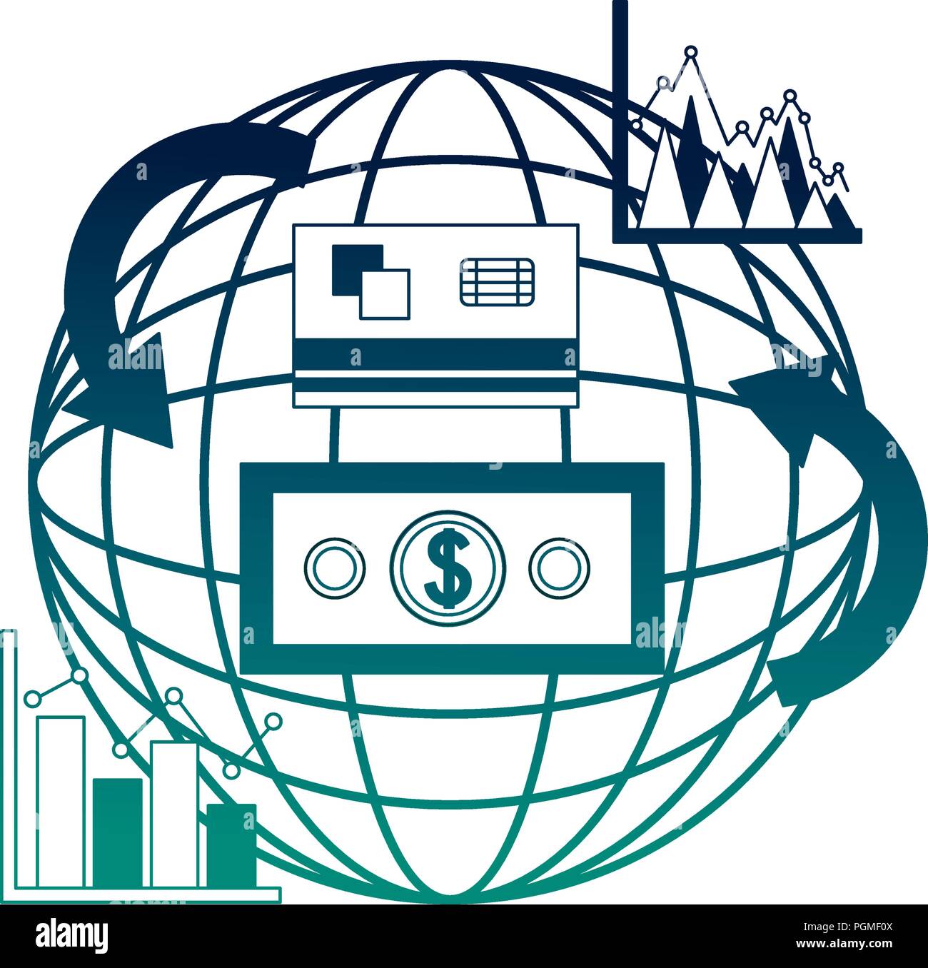 world transaction money dollar statistics foreign exchange Stock Vector ...