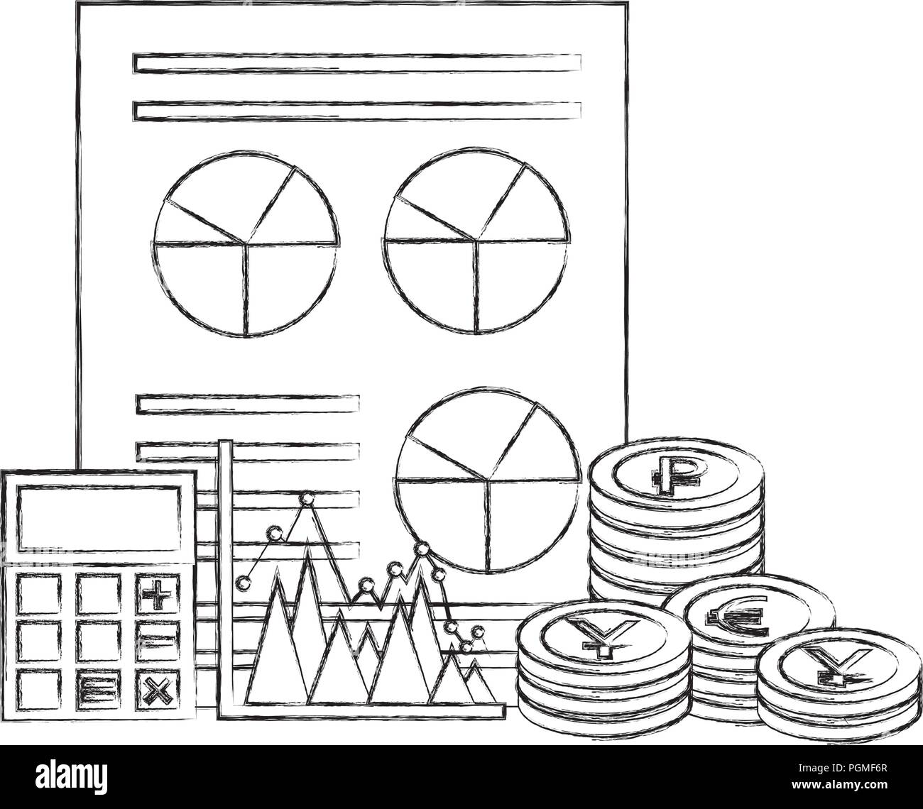 Coins stack calculator Stock Vector Images - Alamy
