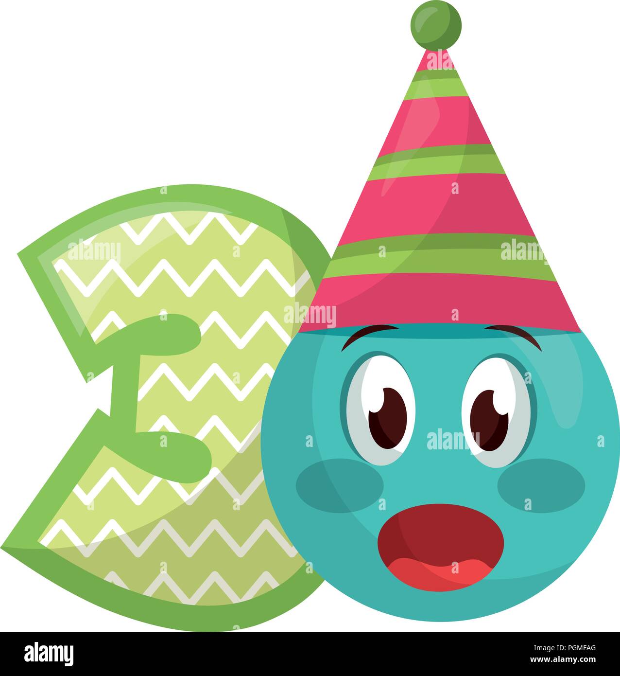 number three with emoji kawaii character Stock Vector Image & Art - Alamy
