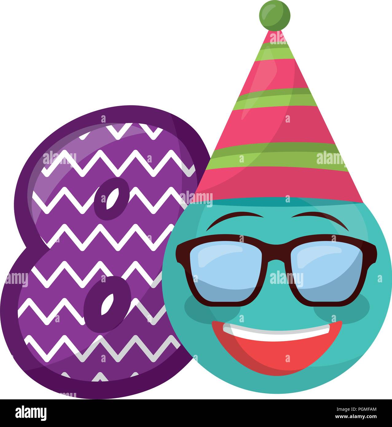 number eight with emoji kawaii character Stock Vector Image & Art - Alamy